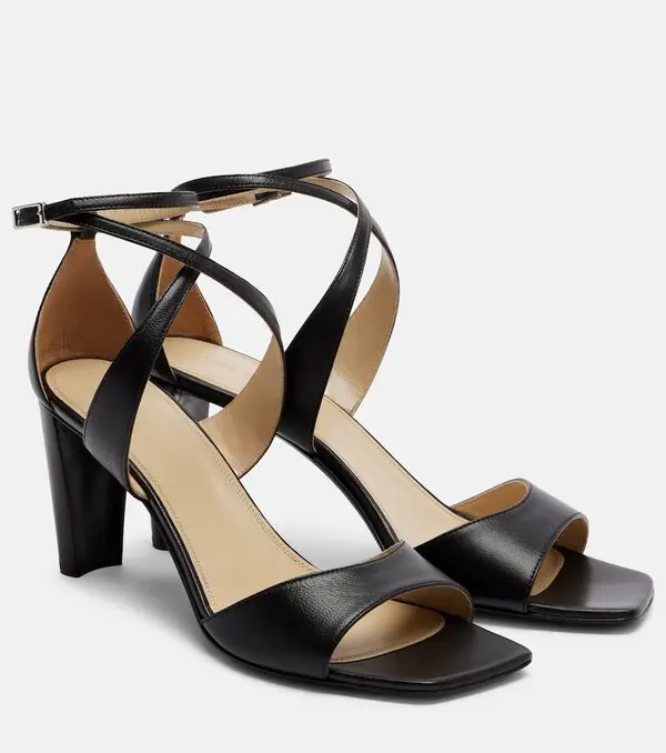 LEMAIRE Cross Leather Sandals - Brown