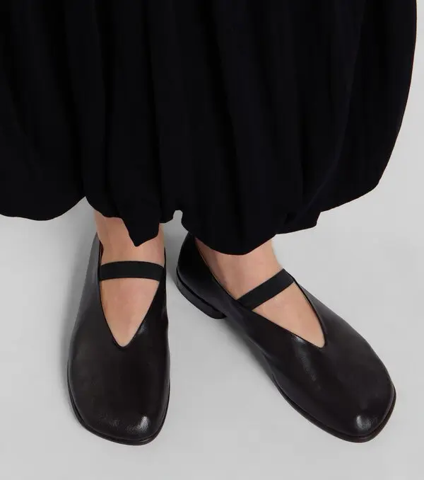 LEMAIRE Leather Ballet Flats - Brown