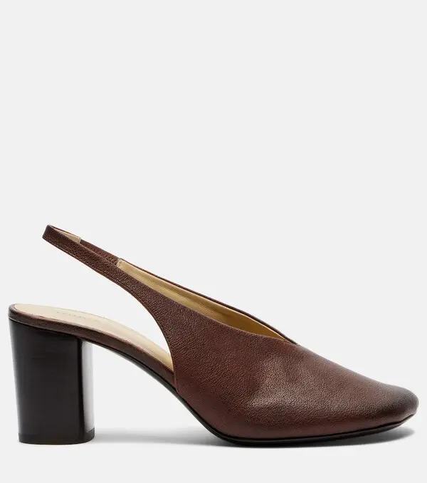 LEMAIRE Leather Slingback Pumps - Brown