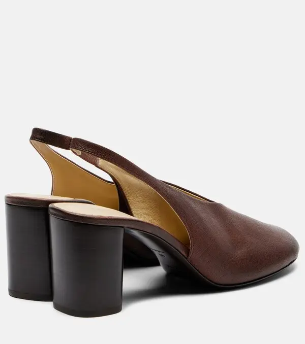 LEMAIRE Leather Slingback Pumps - Brown