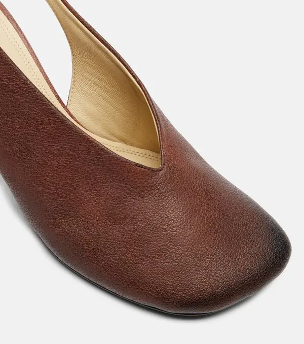 LEMAIRE Leather Slingback Pumps - Brown