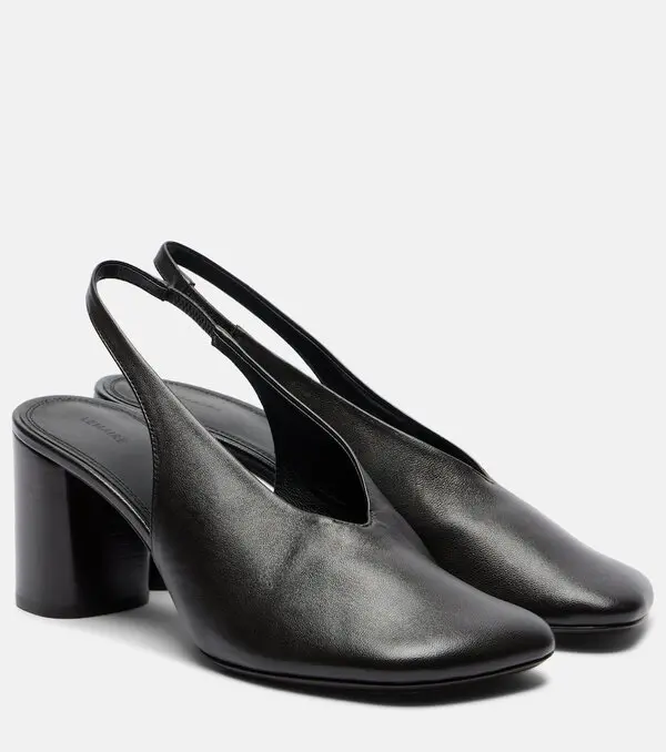 LEMAIRE Leather Slingback Pumps - Brown