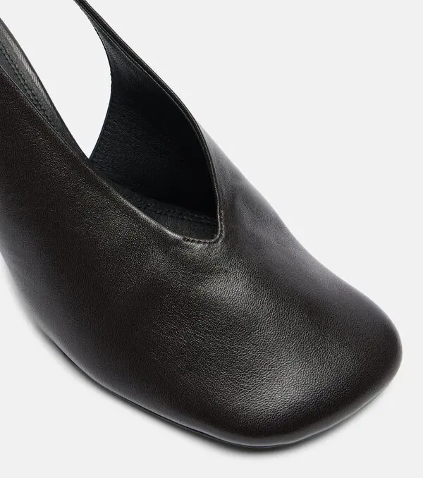 LEMAIRE Leather Slingback Pumps - Brown