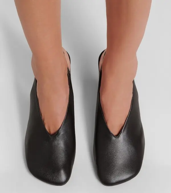 LEMAIRE Leather Slingback Pumps - Brown