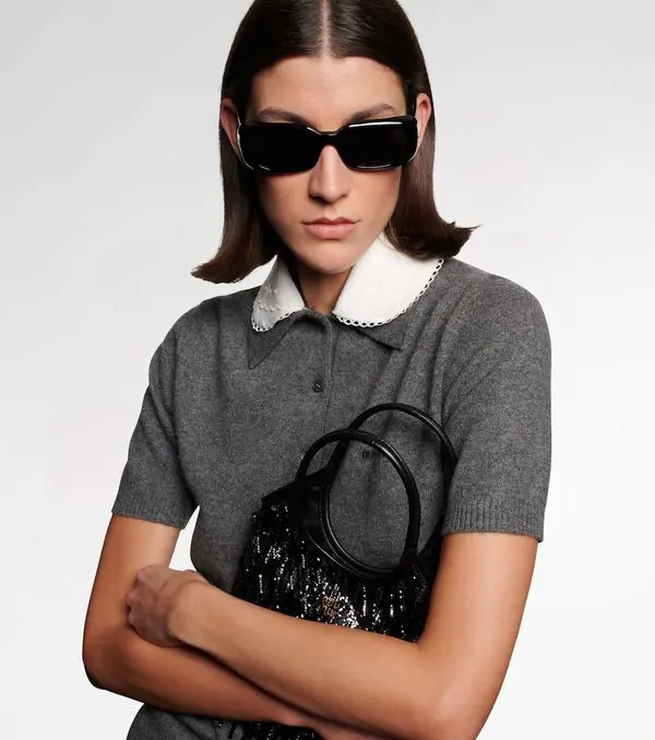 Miu Miu Logo Rectangular Sunglasses