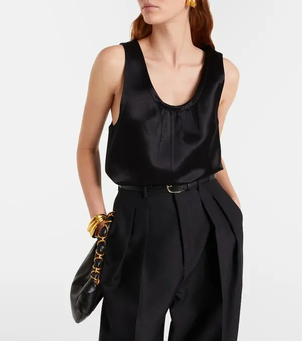 Saint Laurent Cassandre Satin Top