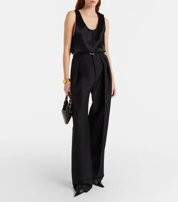 Saint Laurent Cassandre Satin Top