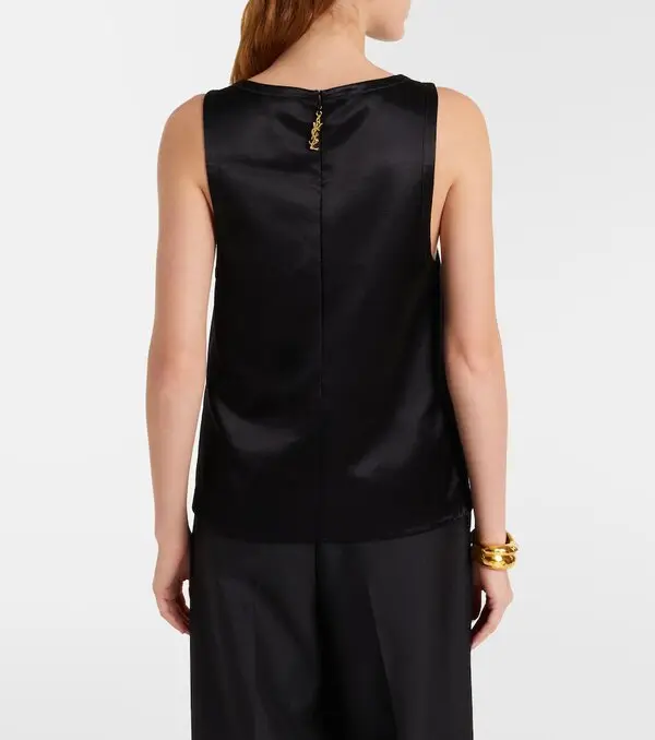 Saint Laurent Cassandre Satin Top