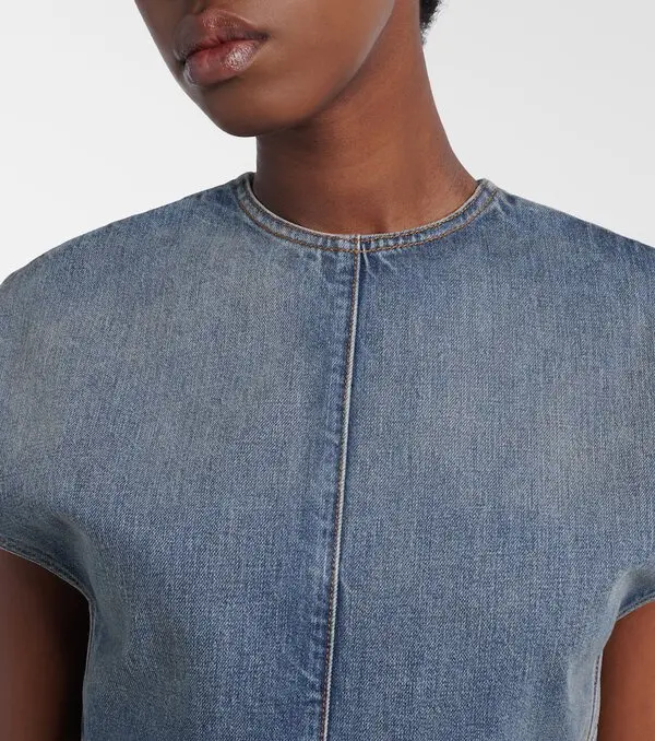 Alaïa Belted Crop Top - Blue