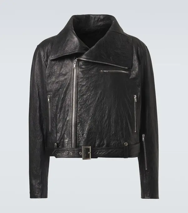 Rick Owens Dracubiker Belted Leather Jacket