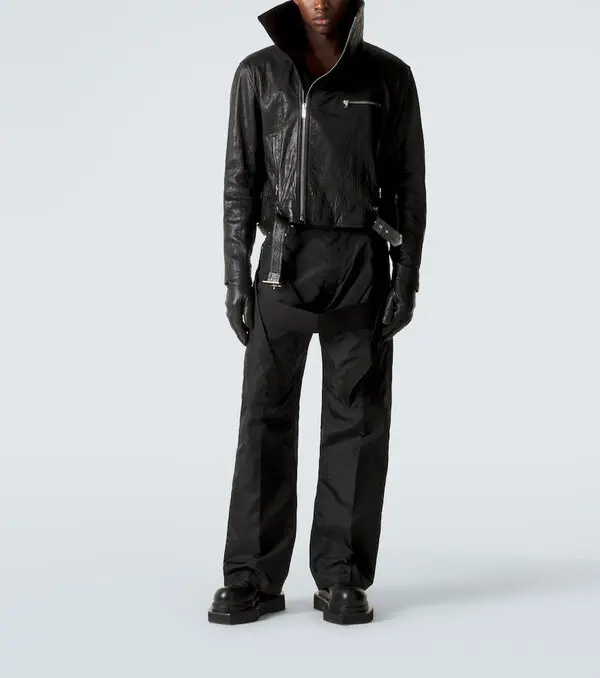 Rick Owens Dracubiker Belted Leather Jacket