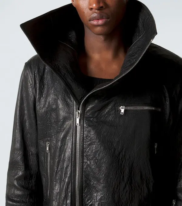 Rick Owens Dracubiker Belted Leather Jacket