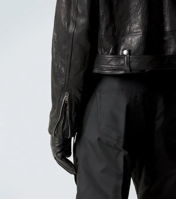 Rick Owens Dracubiker Belted Leather Jacket