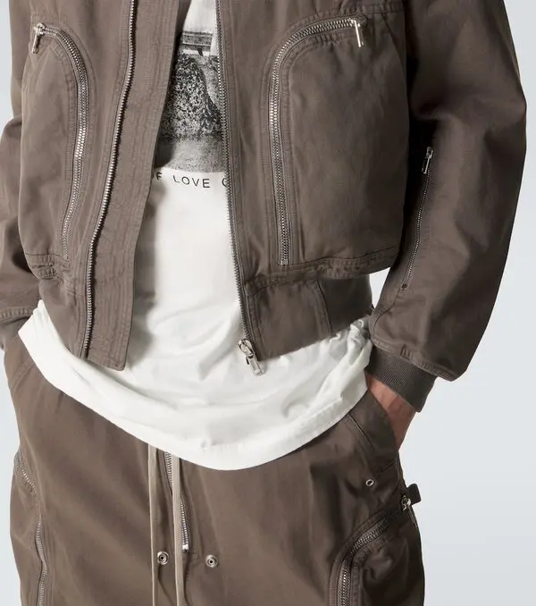 Rick Owens Cotton Bomber Jacket - Grey