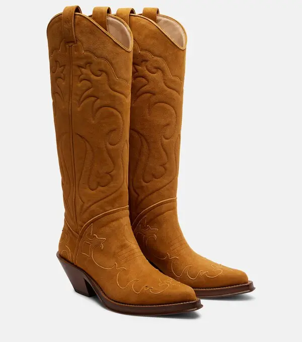 Gabriela Hearst Capitana Suede Cowboy Boots - Brown