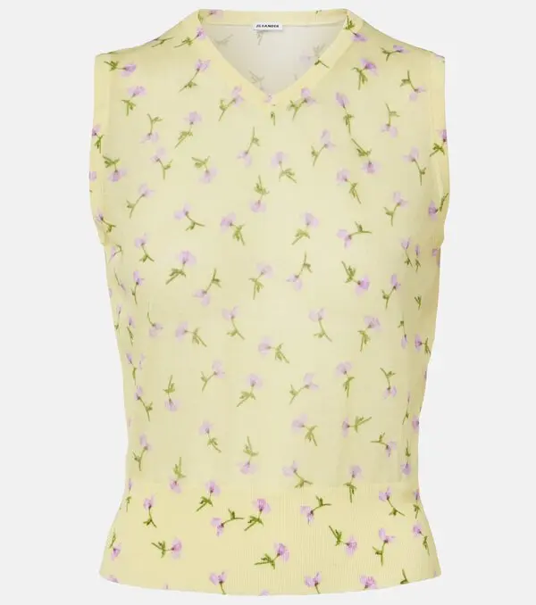 JIL SANDER Floral Cotton-blend Top
