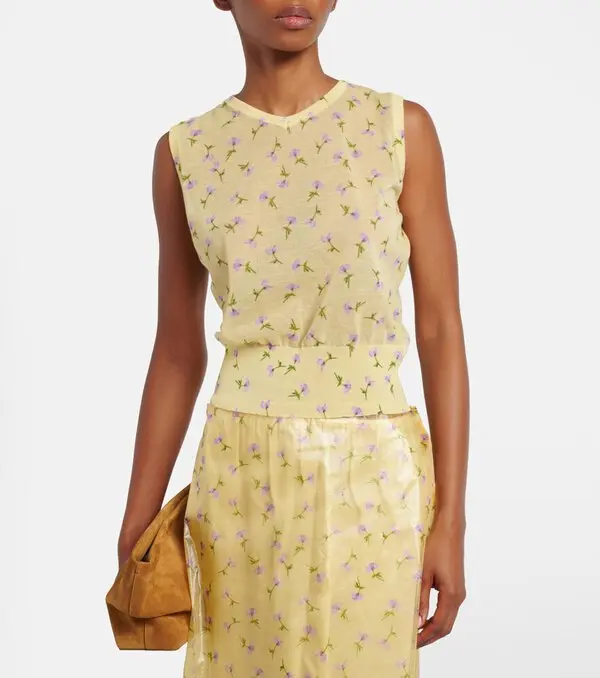 JIL SANDER Floral Cotton-blend Top
