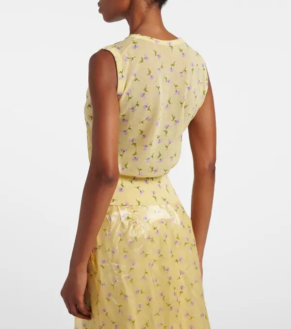JIL SANDER Floral Cotton-blend Top