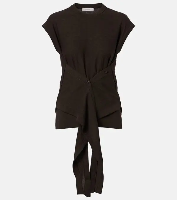 LEMAIRE Wool-blend Knitted Top - Brown