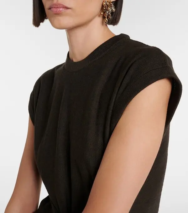LEMAIRE Wool-blend Knitted Top - Brown