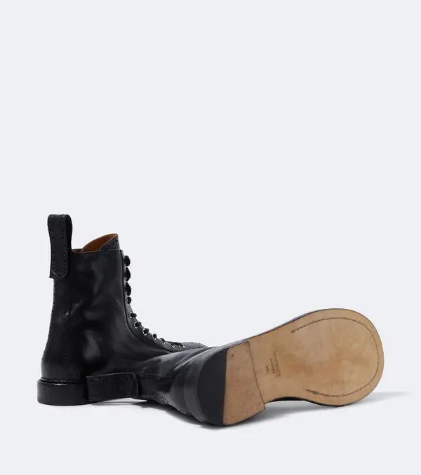 Versace Billy Perforated Leather Combat Boots