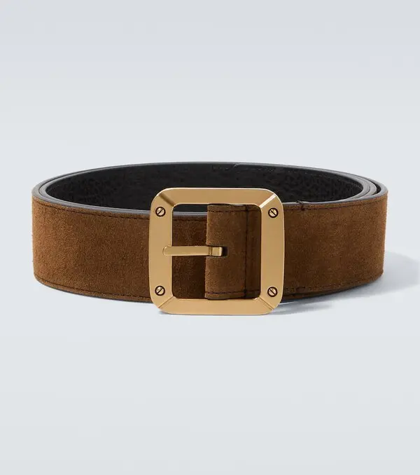 Acne Studios Reversible Leather And Suede Belt - Brown