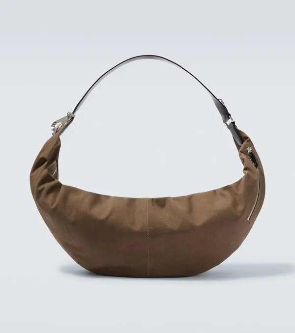 LEMAIRE Xl Quiver Clip Cotton Canvas Shoulder Bag - Brown