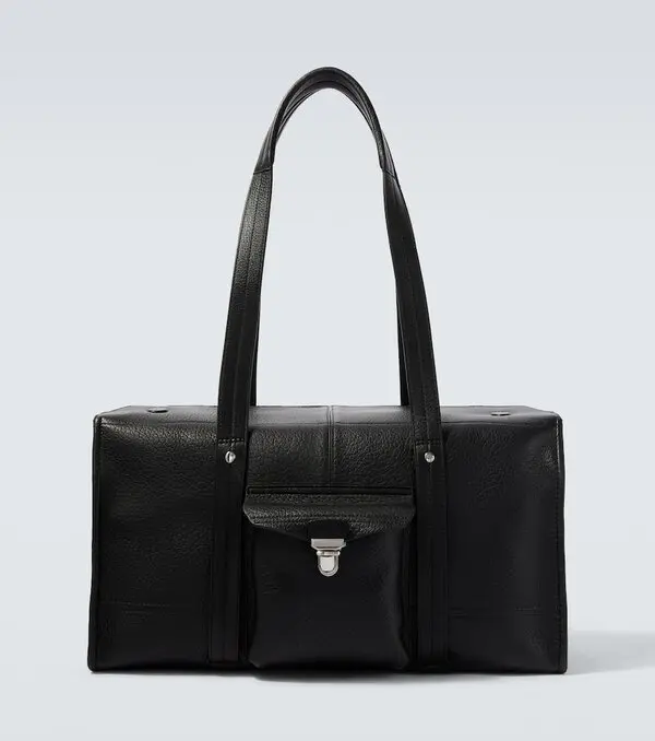 LEMAIRE Soft Gear Leather Tote Bag - Black