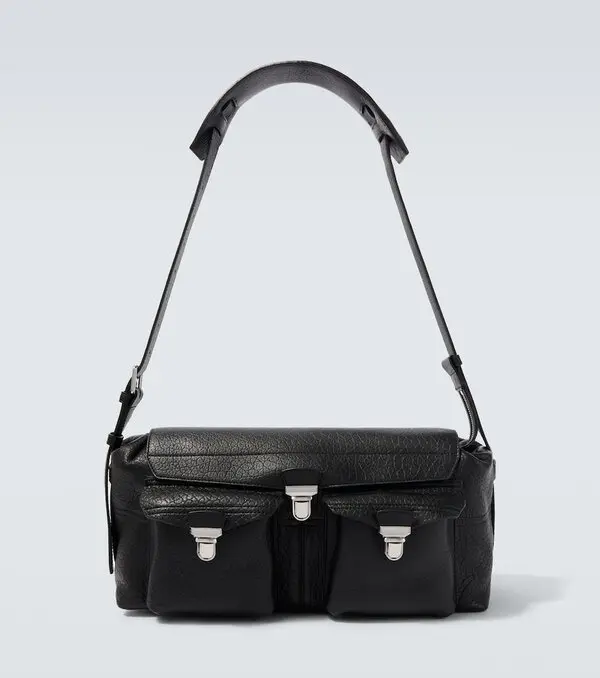 LEMAIRE Soft Gear Leather Shoulder Bag - Black