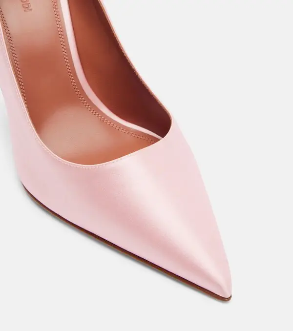 Amina Muaddi Ami Satin Pumps - Pink