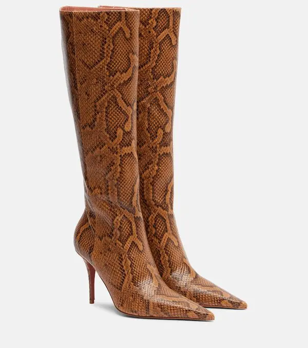 Amina Muaddi Barbara Knee-high Boots - Brown