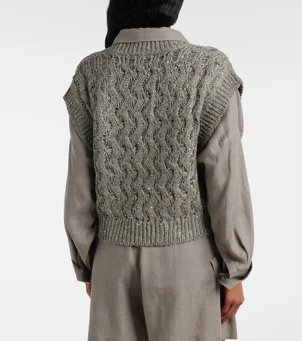 Brunello Cucinelli Sequined Sweater Vest