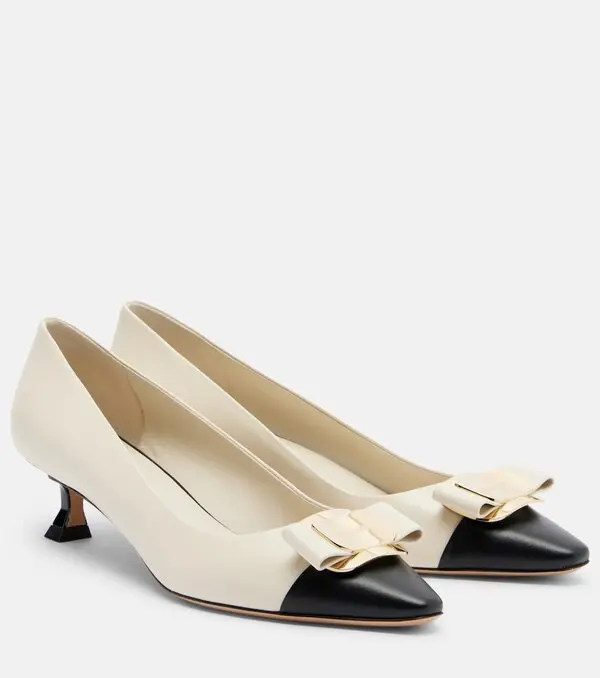 FERRAGAMO Zelma Bow-detail Leather Pumps