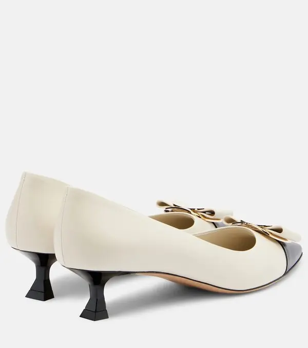 FERRAGAMO Zelma Bow-detail Leather Pumps