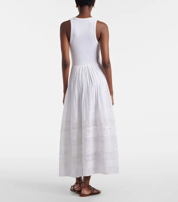 Polo Ralph Lauren Lace-Trimmed Cotton-Blend Maxi Dress In White |  Editorialist