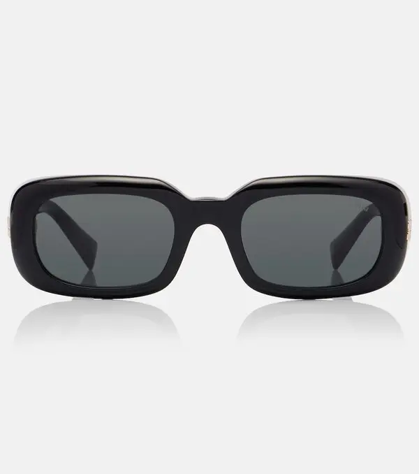 Miu Miu Logo Rectangle Sunglasses - Black