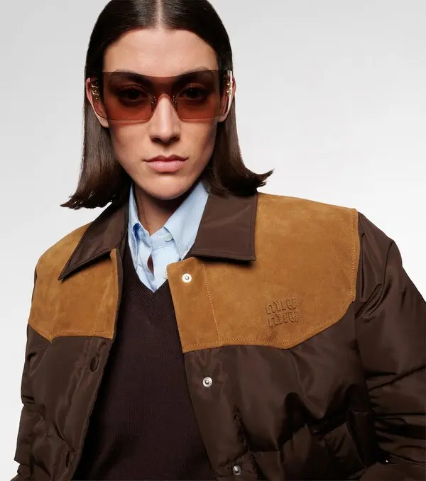 Miu Miu Rimless Shield Sunglasses - Gold