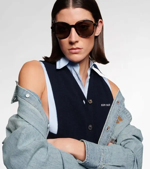 Miu Miu Logo Oversized Sunglasses