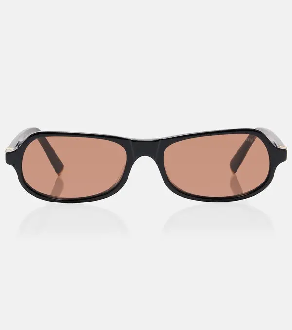 Miu Miu Logo Rectangle Sunglasses - Black