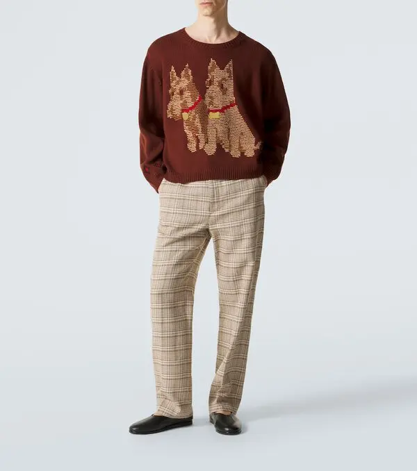 BODE Scottie Embroidered Wool Sweater