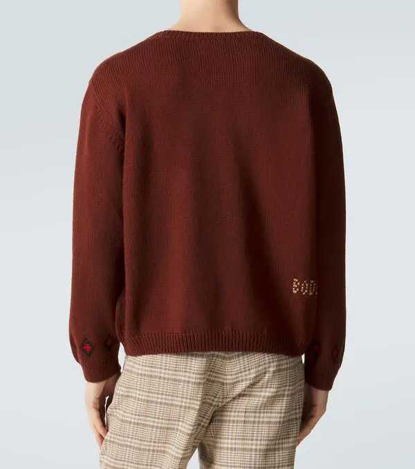 BODE Scottie Embroidered Wool Sweater