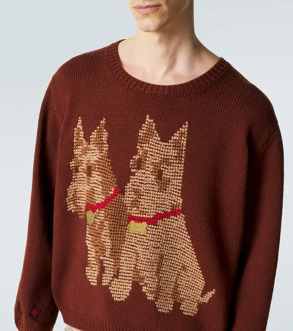 BODE Scottie Embroidered Wool Sweater