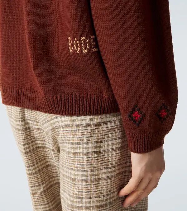 BODE Scottie Embroidered Wool Sweater