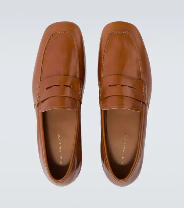 Dries Van Noten Leather Penny Loafers