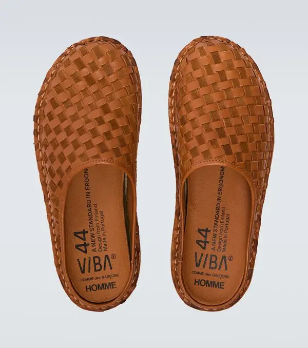 Comme Des Garçons Homme X Vibae Woven Leather Mules