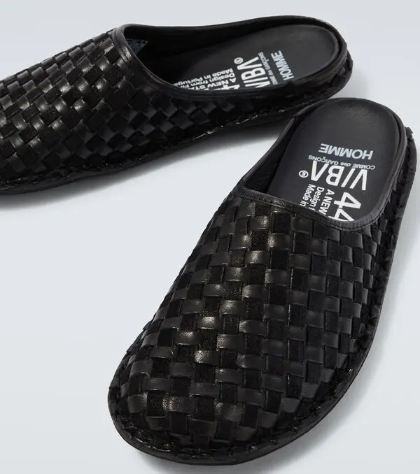 Comme Des Garçons Homme X Vibae Woven Leather Mules