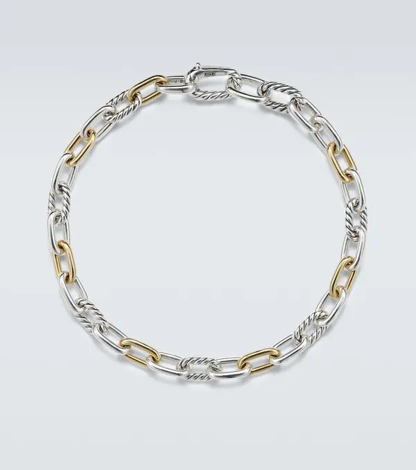 David Yurman Dy Madison® Sterling And 18kt Gold Chain Link Bracelet - Silver