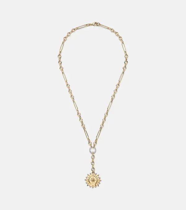 FOUNDRAE Internal Compass Diamond Pendant Necklace - Gold