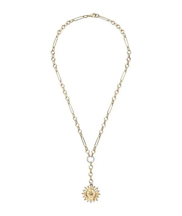 FOUNDRAE Internal Compass Diamond Pendant Necklace - Gold