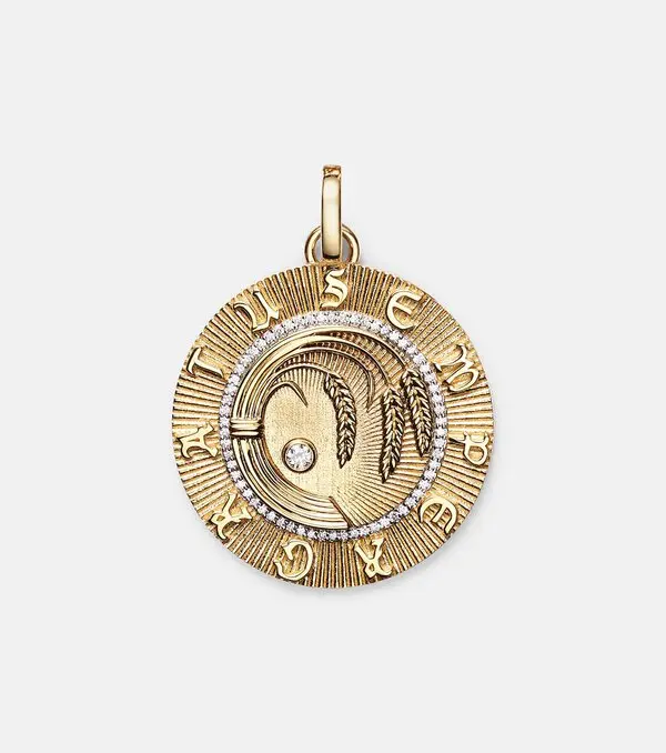 FOUNDRAE Infinite Gratitude Large Pendant With Diamond - Gold